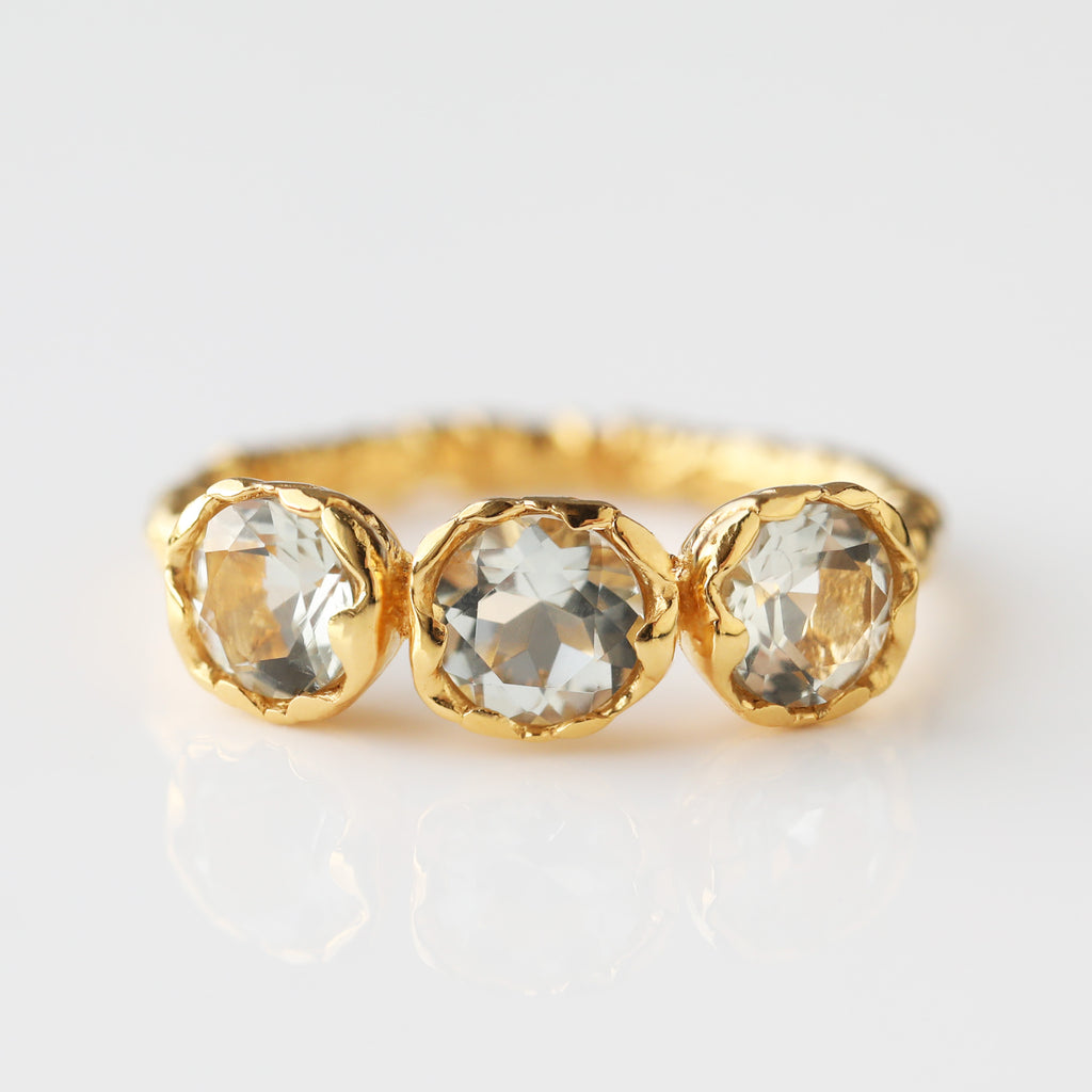Andie Molten Green Amethyst Ring | 14k Gold Vermeil Ring | Carrie ...
