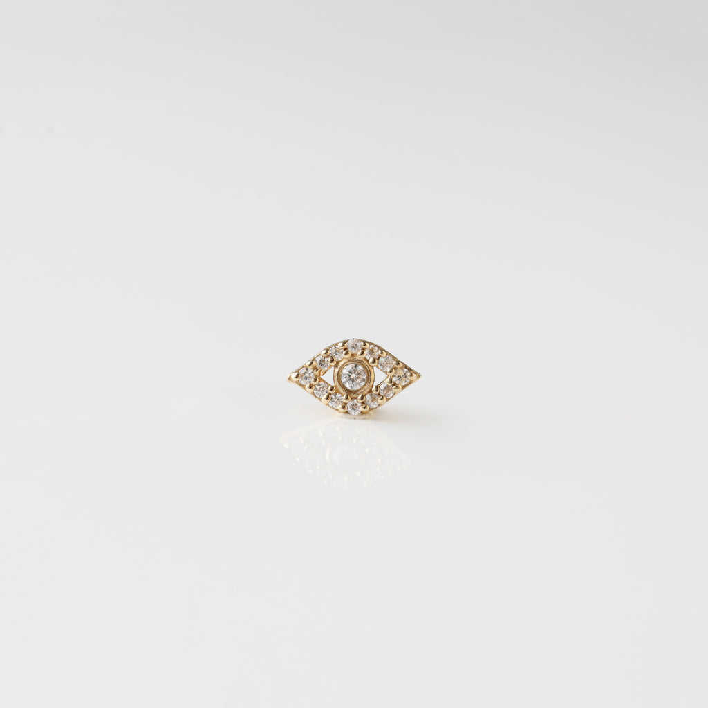 Evil Eye Stud Earring | Solid Gold Earrings | Carrie Elizabeth Jewellery