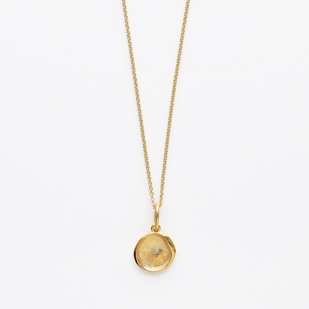 Custom Made Fingerprint Pendant Necklace | 14 Gold Vermeil Personalised ...