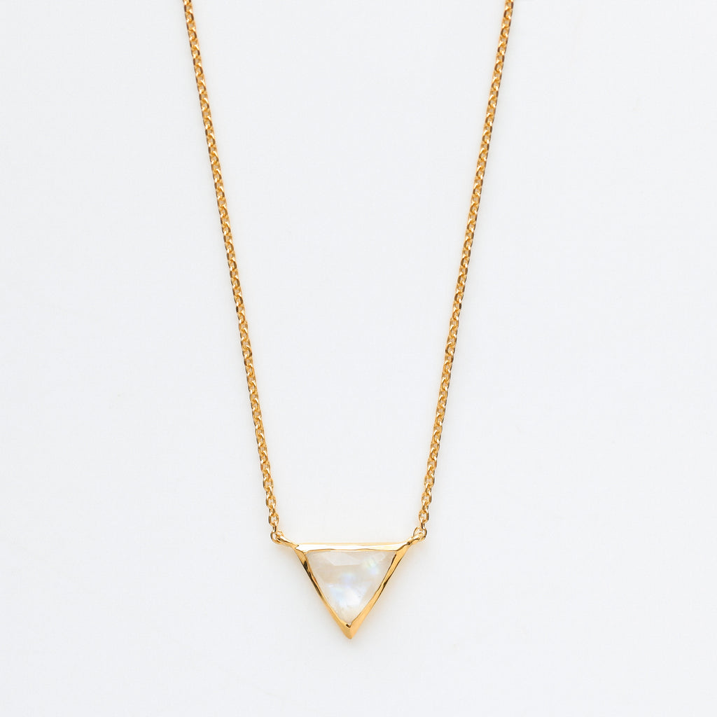 Icon Moonstone Triangle Necklace | 14k Gold Vermeil Necklaces | Carrie ...
