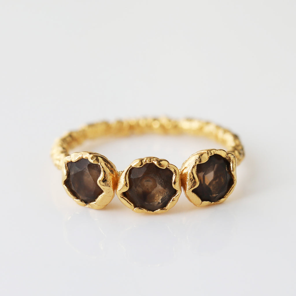 Andie Molten Smokey Quartz Ring | 14k Gold Vermeil Rings | Carrie ...