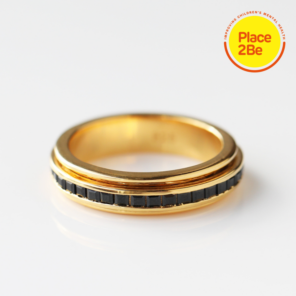 Your Safe Space Black Onyx Spinning Ring | 14k Gold Vermeil Spinning ...