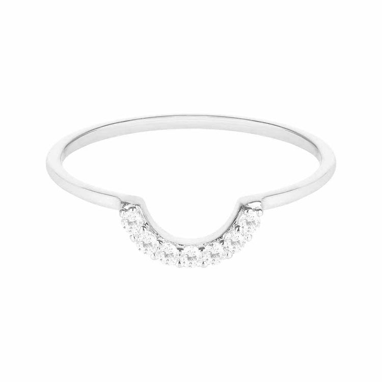 Solid Gold Diamond U Shaped Hugging Ring – Carrie Elizabeth