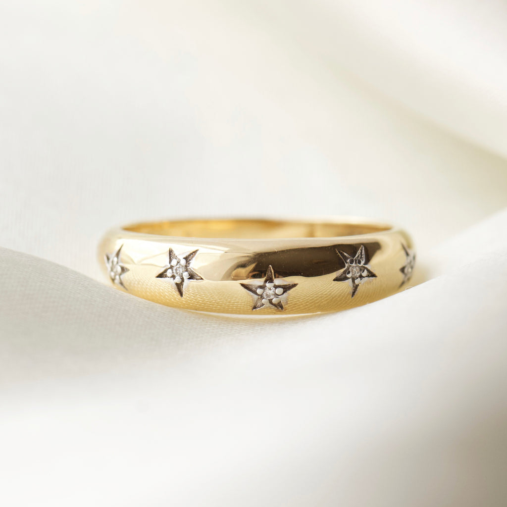 Chunky Star Set Diamond Band – Carrie Elizabeth