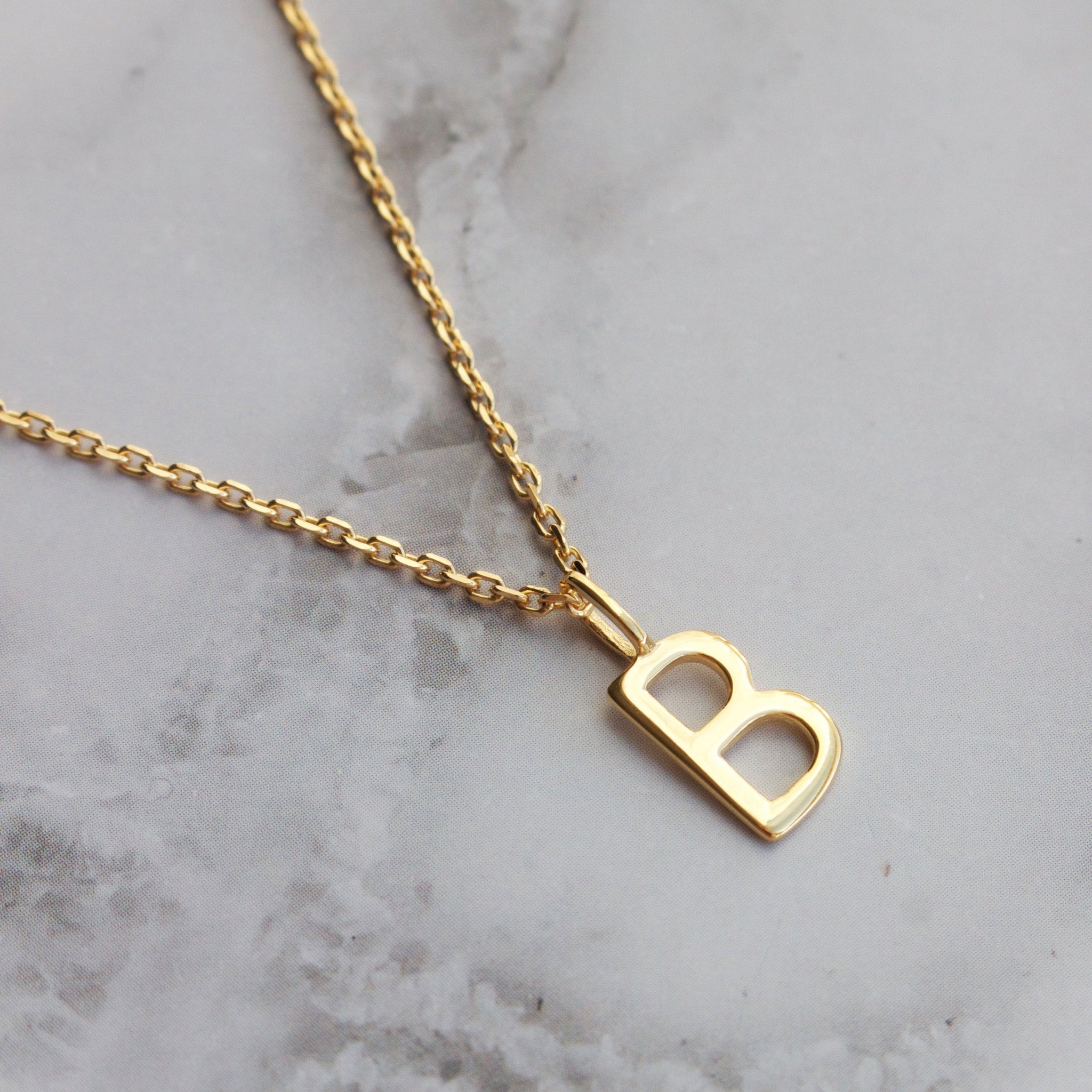 14k Gold Vermeil Gold Initial Necklace Pendant - Delicate Initial ...