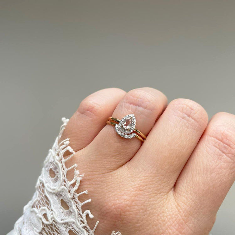 Solid Gold Diamond U Shaped Hugging Ring – Carrie Elizabeth